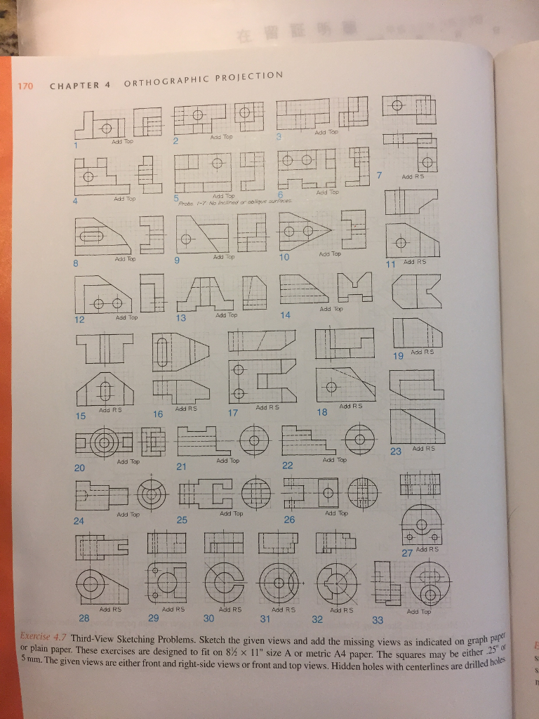 Solved Draw the missing top view for number 20 and then draw | Chegg.com Solved Draw the missing top view for number 20 and then draw | Chegg.com
