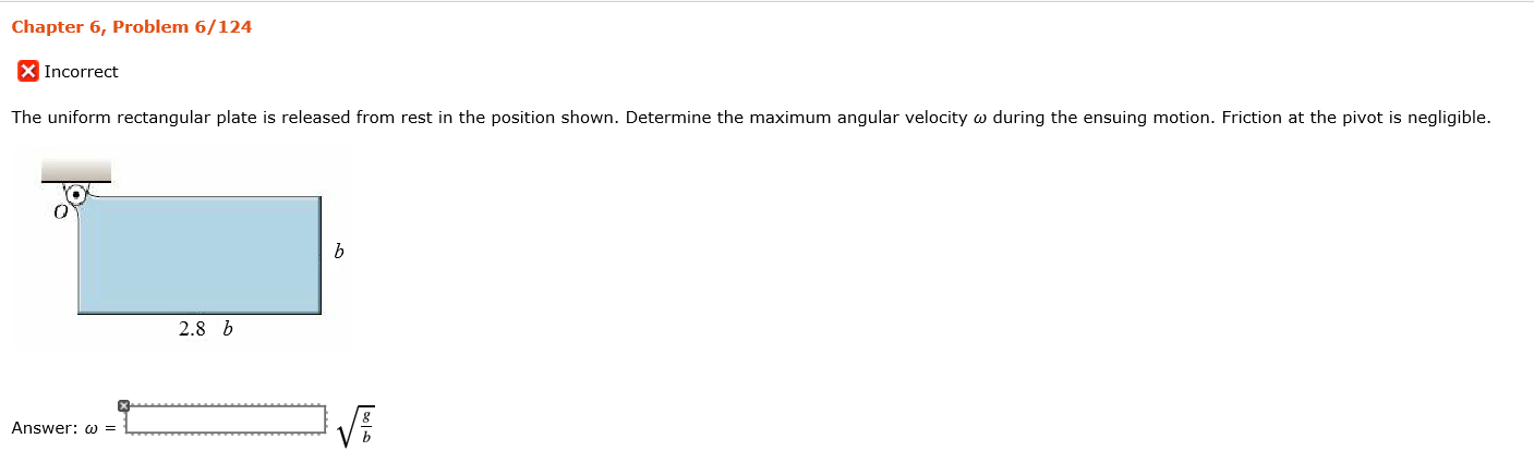 Solved The uniform rectangular plate is released from rest | Chegg.com