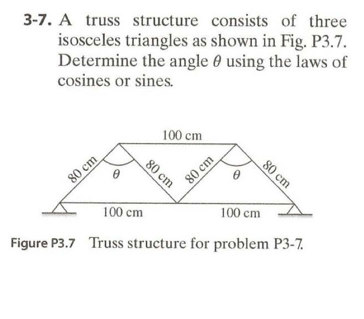 Solved 37. A truss structure consists of three isosceles | Chegg.com