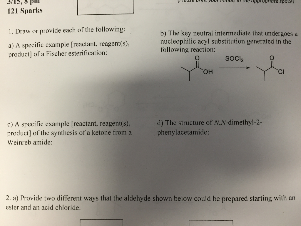 Solved Draw or provide each of the following: A specific | Chegg.com