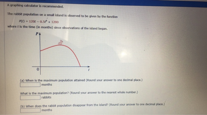 Solved A graphing calculator is recommended. The rabbit | Chegg.com
