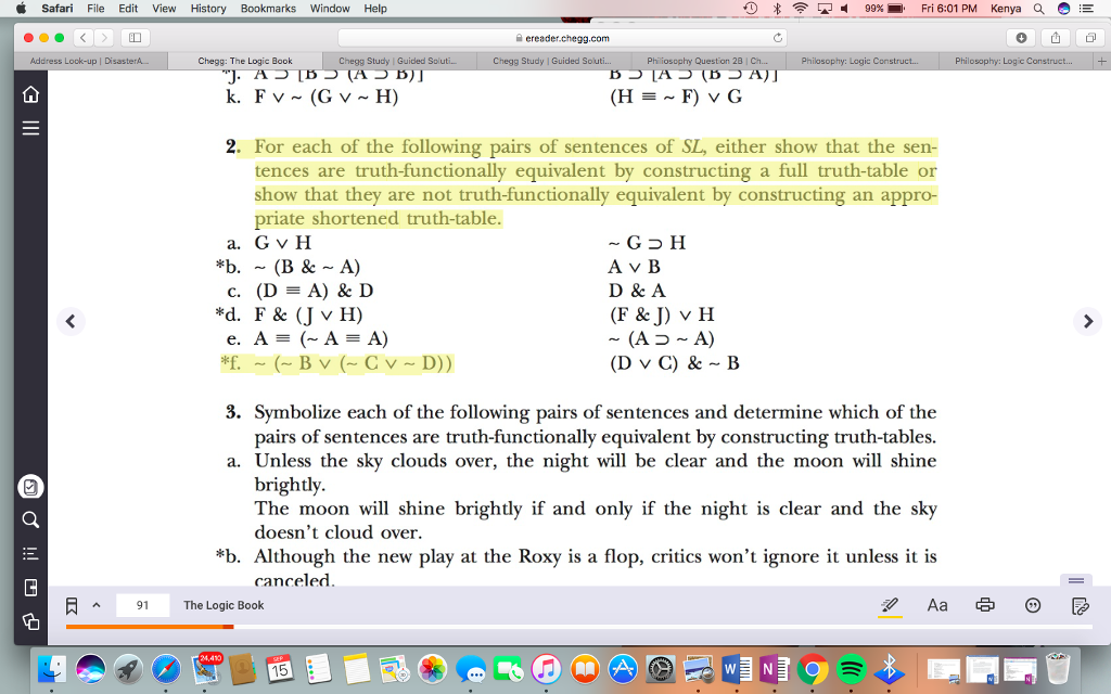 Solved For Each Of The Following Pairs Of Sentences Of Sl 