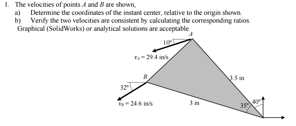 Solved The velocities of points A and B are shown, Determine | Chegg.com