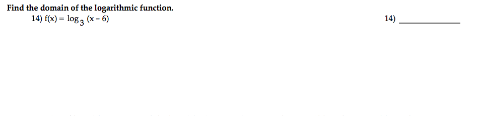 Solved Find The Domain Of The Logarithmic Function 14 F X