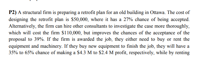 Solved P2) A structural firm is preparing a retrofit plan | Chegg.com