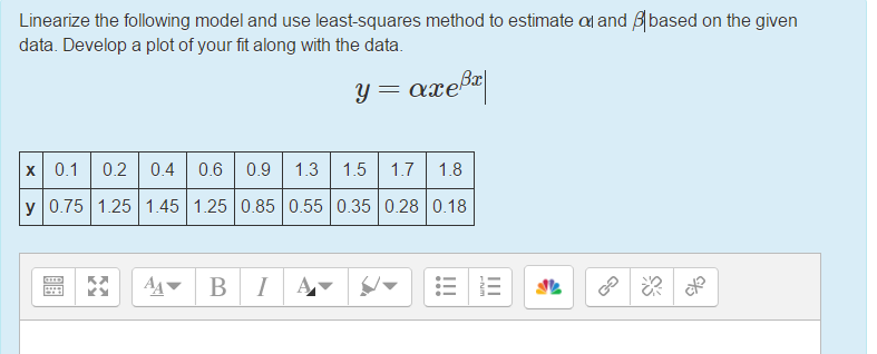 Linearize the following model and use least-squares | Chegg.com