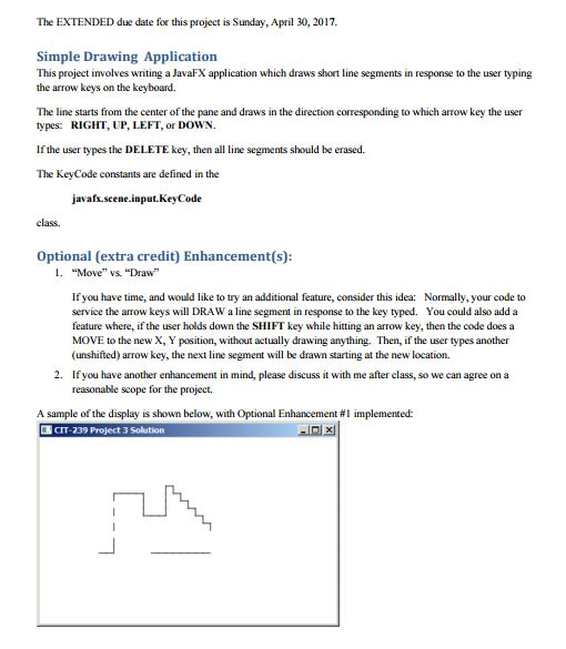 Solved The EXTENDED due date for this project is | Chegg.com