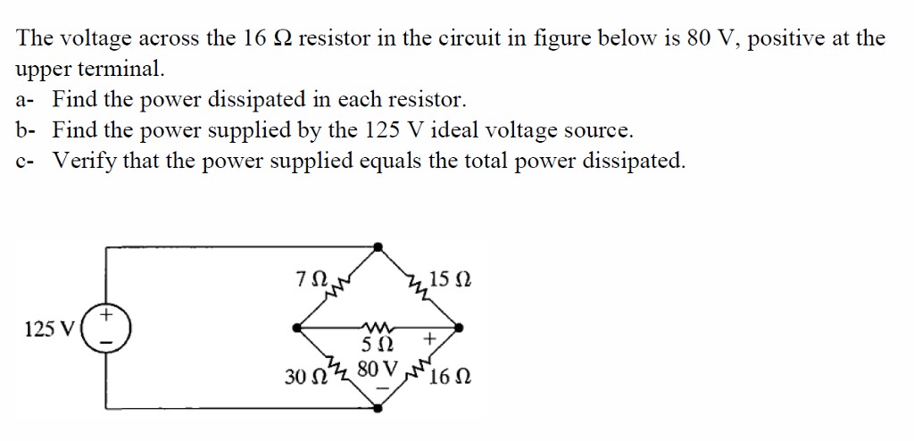 Solved The voltage across the 16 Ohm resistor in the circuit | Chegg.com