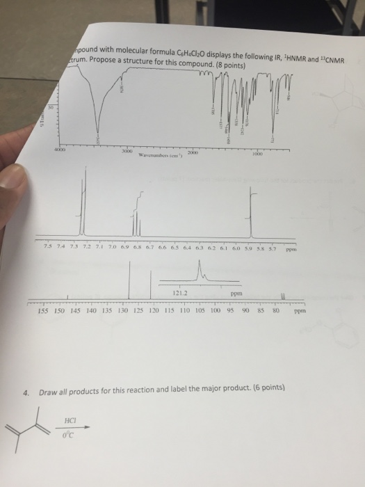 Solved Compound with molecular formula C_6H_4Cl_2O displays | Chegg.com