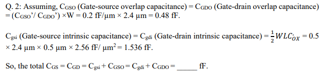 Solved Q 2 Assuming Cgso Gate Source Overlap