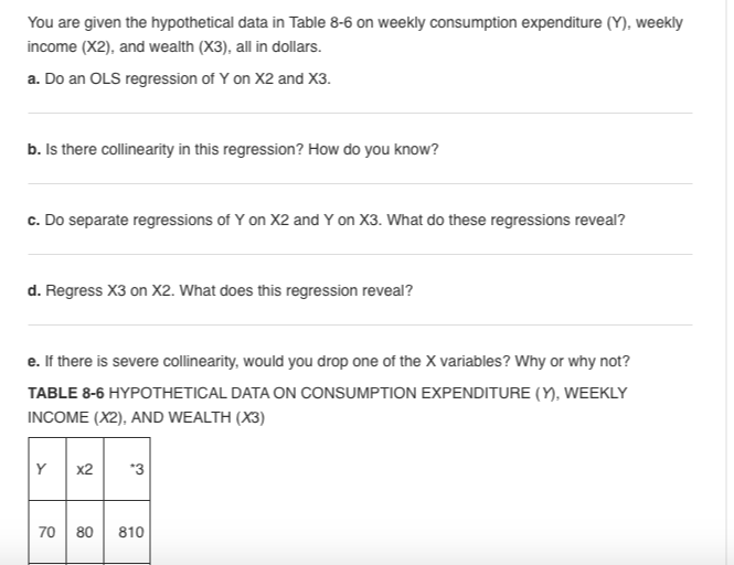 Solved You are given the hypothetical data in Table 8-6 on | Chegg.com