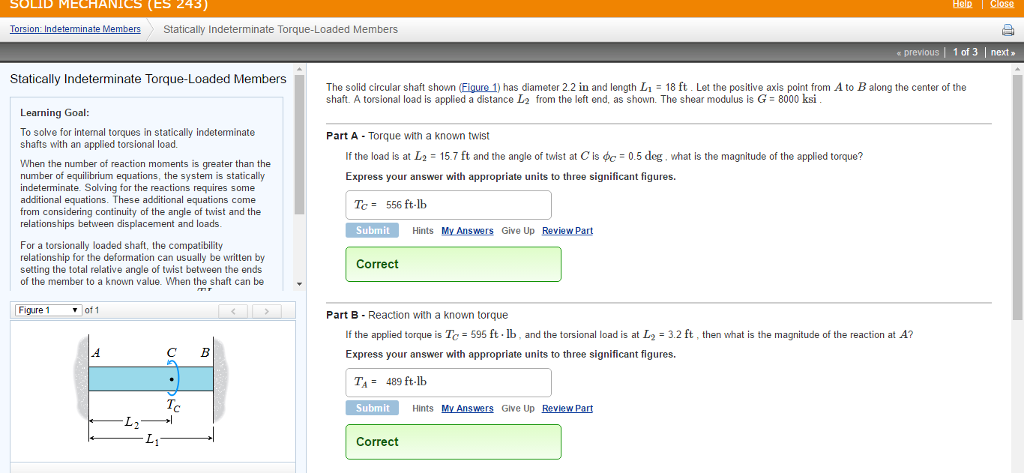 Solved SOLID MECHANICS (Es 243) Torsion indeterminate | Chegg.com