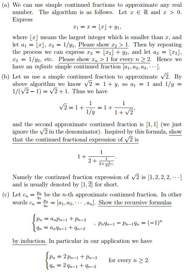 Solved (Monotone test.) Let c > 1. In class we applied the | Chegg.com