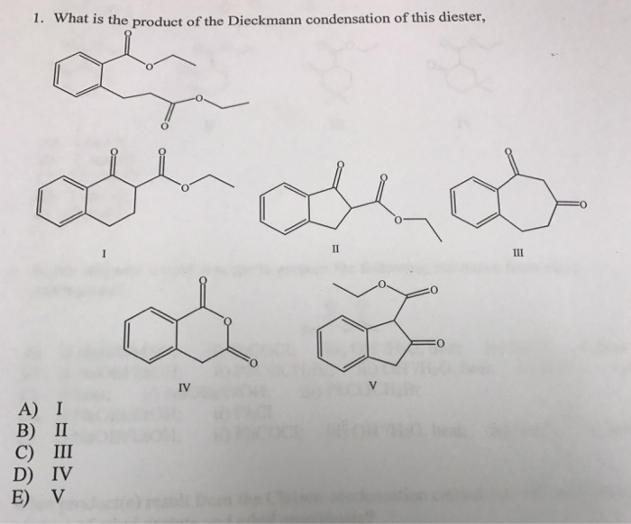 Solved 1. What is the product of the Dieckmann condensation | Chegg.com