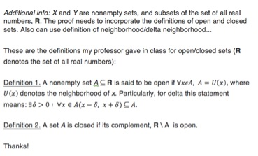 Solved Problem: If X is open and Y is closed, then X ? Y | Chegg.com