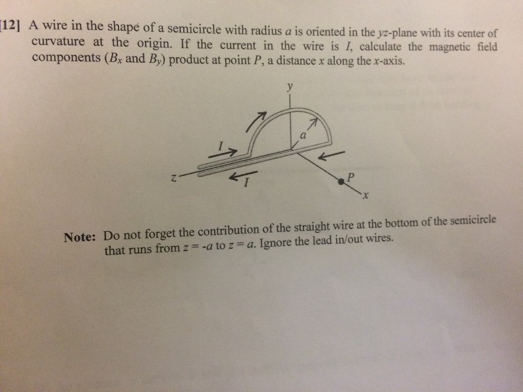 Solved A wire in the shape of a semicircle with radius a is | Chegg.com