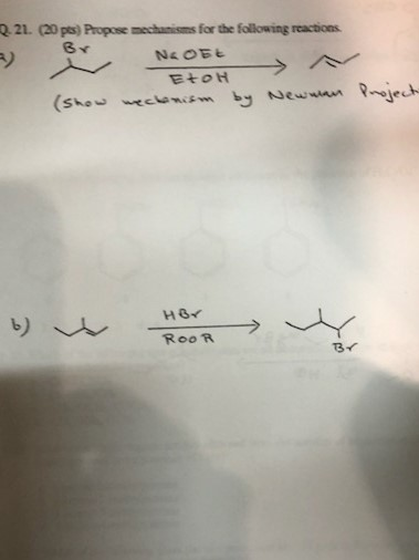 Solved for the following reactions RooR | Chegg.com