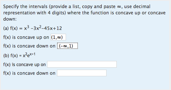 Solved Specify the intervals (provide a list, copy and paste | Chegg.com