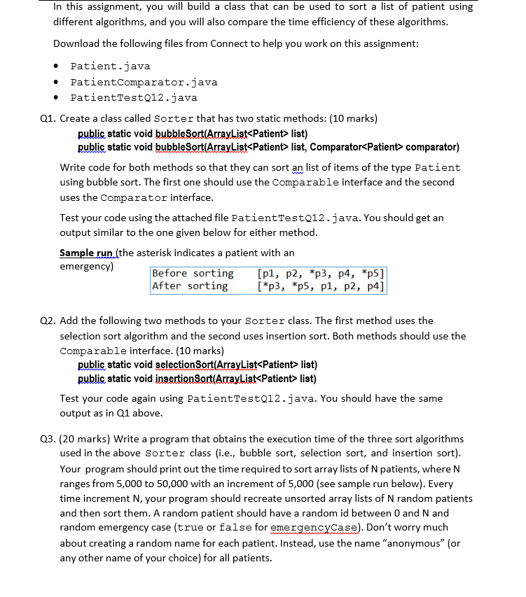 Solved In this assignment, you will build a class that can | Chegg.com