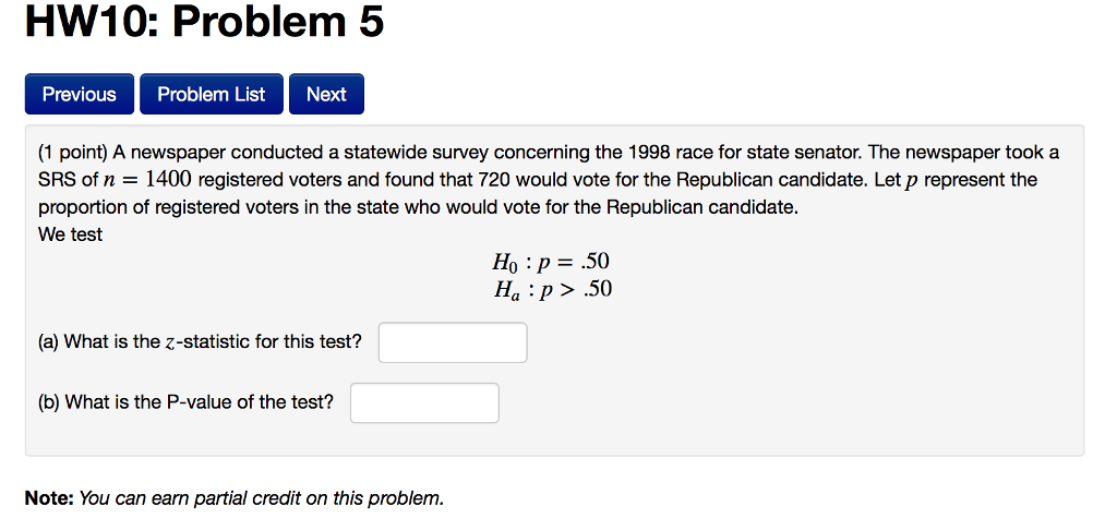 Solved HW10: Problem 5 Previous Problem List Next (1 point) | Chegg.com