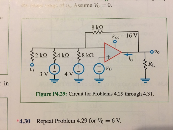 Repeat Problem 4.29 for V_0 = 6 V. | Chegg.com