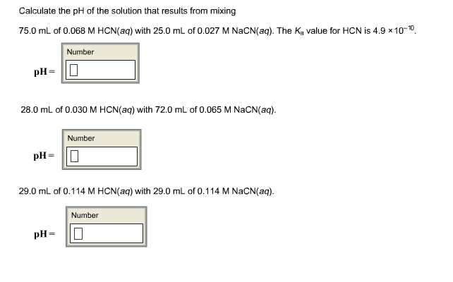 Solved Calculate the pH of the solution that results from | Chegg.com