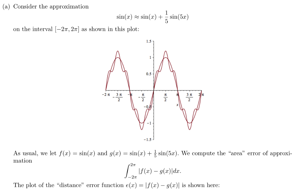 Solved (a) Consider the approximation sin (r) sin (T) | Chegg.com