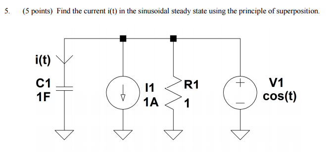 Solved Find the current i(t) in the sinusoidal steady state | Chegg.com