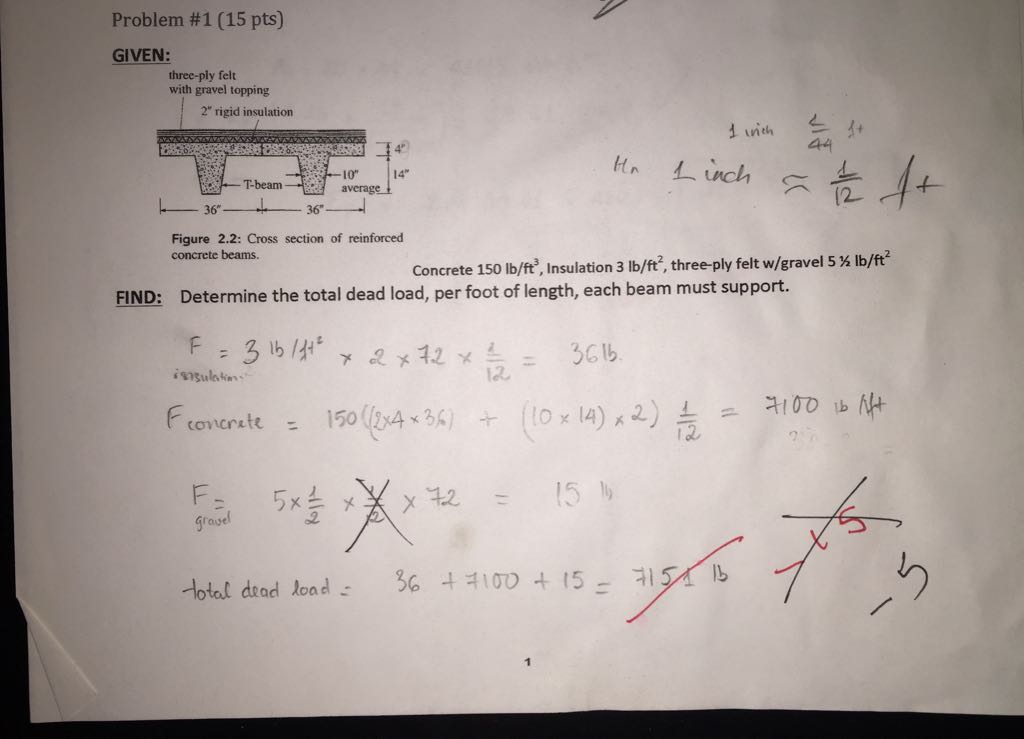 Concrete 150 lb/ft^3. Insulation 3 lb/ft2, | Chegg.com
