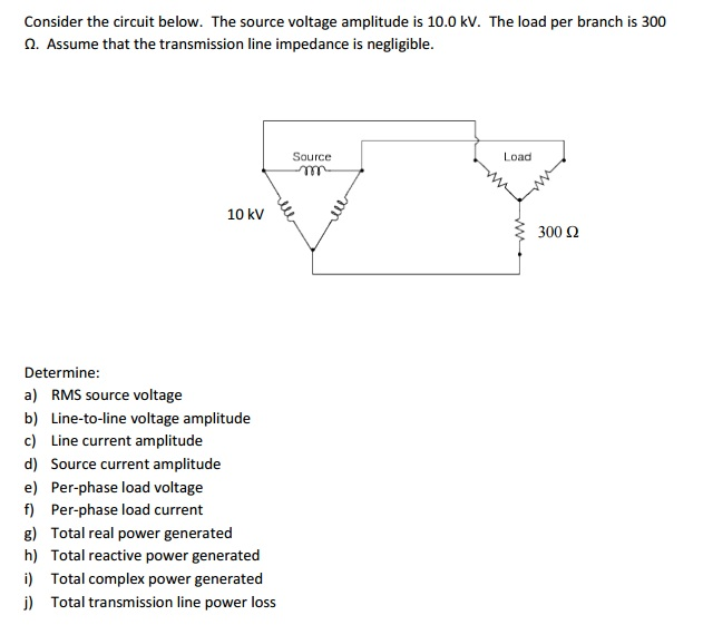 Solved Consider the circuit below. The source voltage | Chegg.com