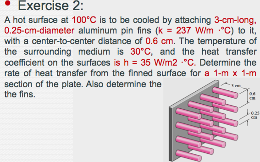 Solved A hot surface at 100 degree C is to be cooled by | Chegg.com