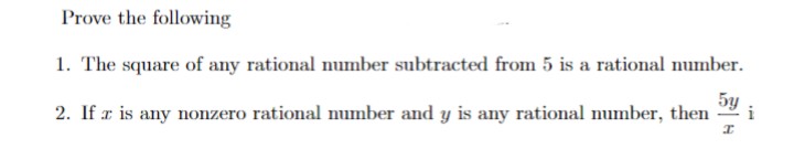 Solved Prove the following 1. The square of any rational | Chegg.com