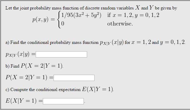 Solved Let the joint probability mass function of discrete | Chegg.com