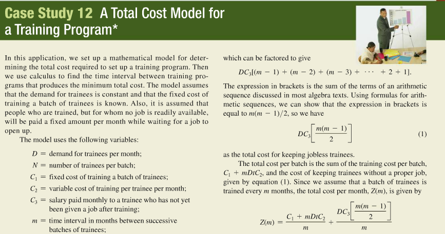 Solved Case Study 12 A Total Cost Model for a Training | Chegg.com