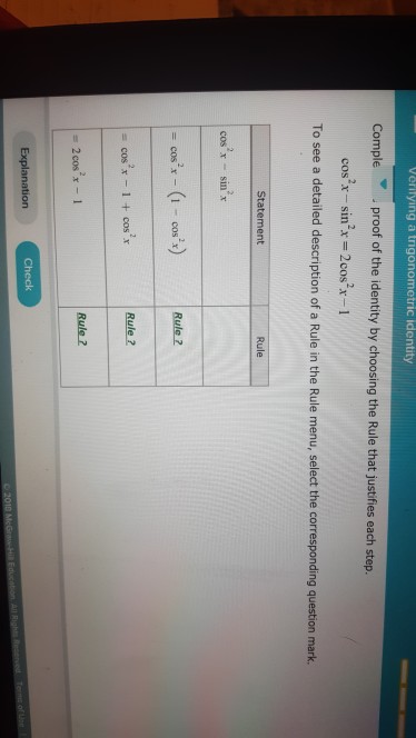 Solved Veritying a trigonometric identity -proof of the | Chegg.com