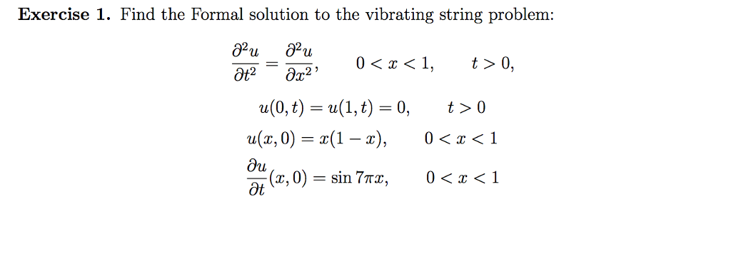 Solved Find the Formal solution to the vibrating string | Chegg.com