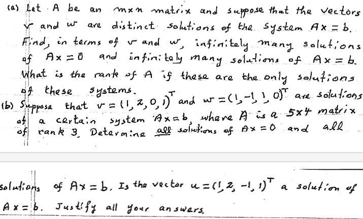 Solved Let A be an m x n matrix and suppose that the vectors | Chegg.com