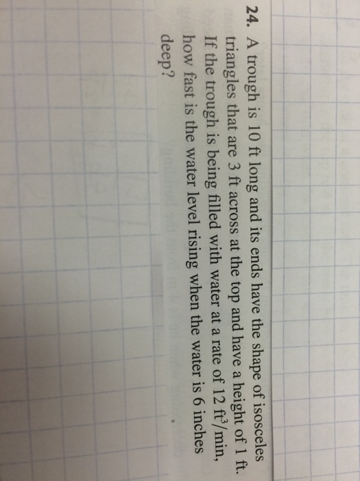 Solved A trough is 10 ft long and its ends have the shape of | Chegg.com