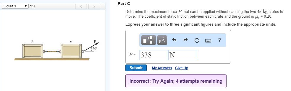 Solved Part C Figure 1 Of Determine The Maximum Force P