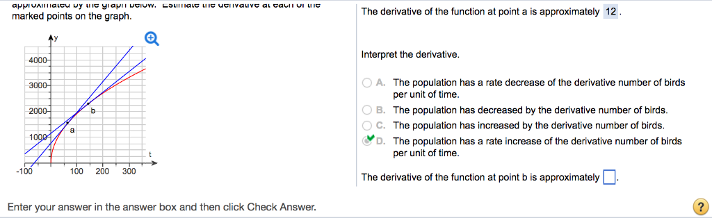 Solved The derivative of the function at point a is | Chegg.com