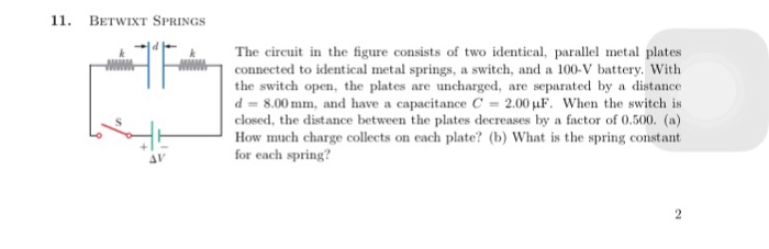 Solved The circuit in the figure consists of two identical, | Chegg.com