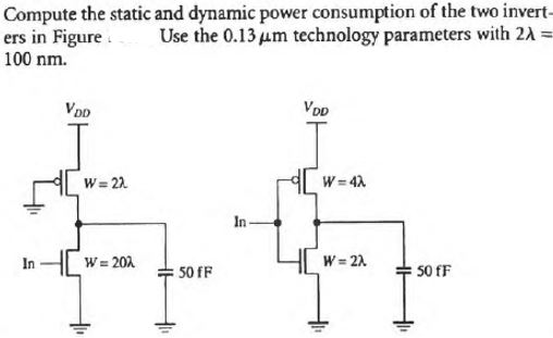 Solved Compute the static and dynamic power consumption of | Chegg.com