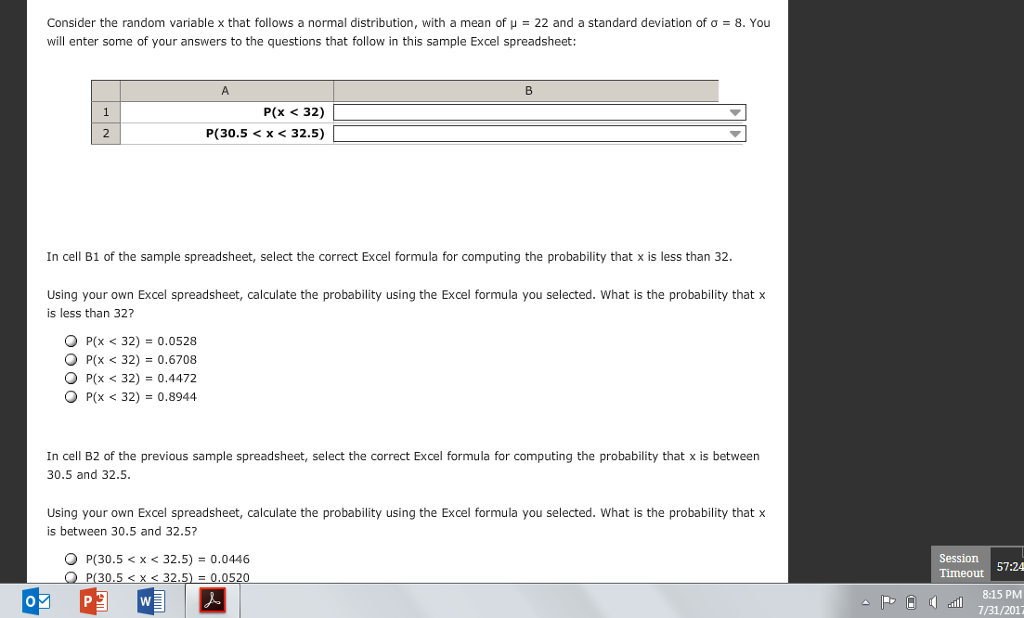 Solved Consider the random variable x that follows a normal | Chegg.com