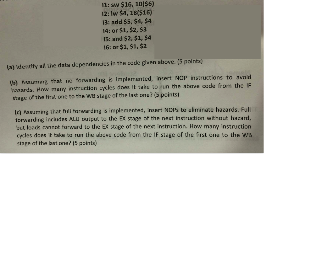 Solved We have a 5-stage pipeline processor (IF, ID, EX, | Chegg.com