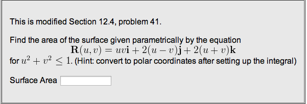 Solved Find the area of the surface given parametrically by | Chegg.com