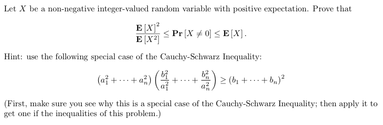 Let X Be A Non Negative Integer Valued Random