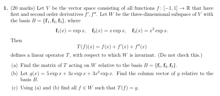 Solved Let V be the vector space consisting of all functions | Chegg.com