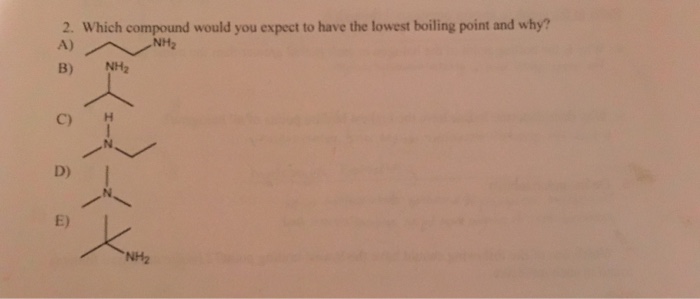 Solved Which compound would you expect to hate the lowest | Chegg.com