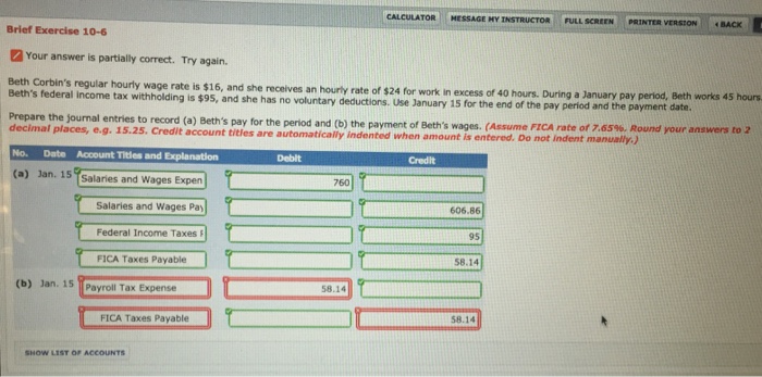 Solved Beth Corbin's regular hourly wage rate is $16, and | Chegg.com