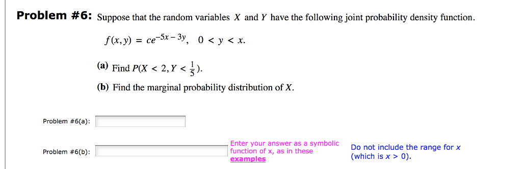 Solved Problem #6: Suppose that the random variables X and Y | Chegg.com